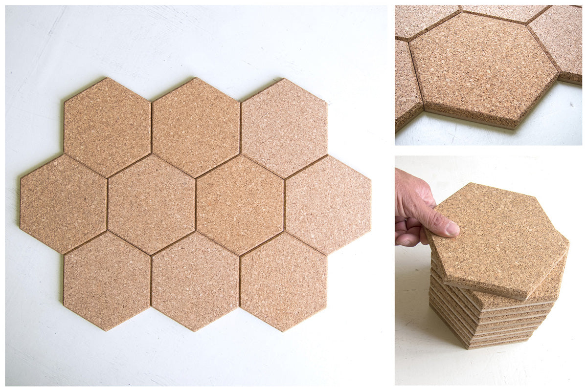 Geometric Cork Tiles for Walls | Hexagon & Rectangle | Get Cork